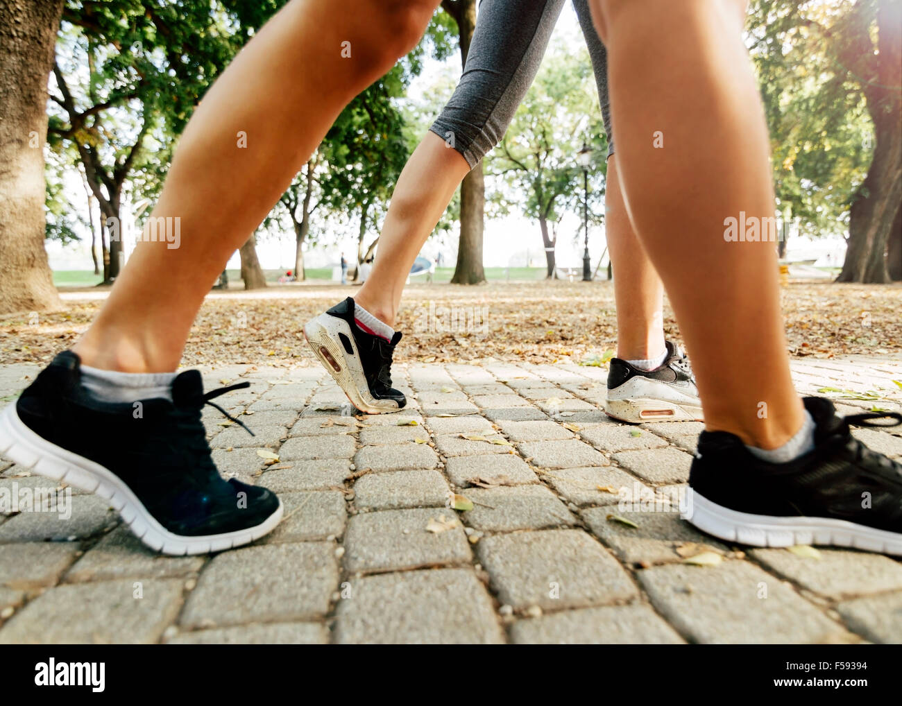 Closeup of joggers feet while in action and running Stock Photo - Alamy