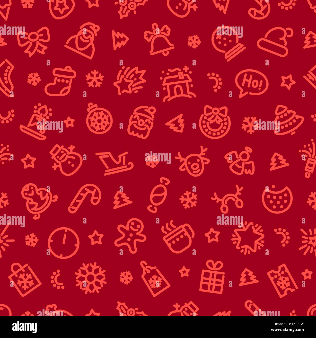 Christmas Symbols Seamless Pattern Red Stock Vector Image & Art - Alamy