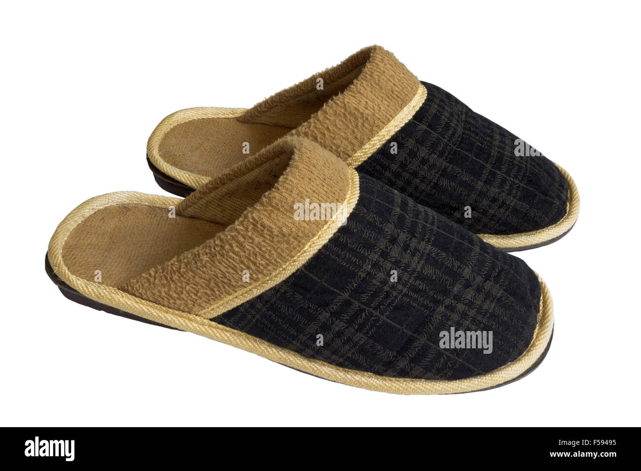 Pair of home slippers Stock Photo - Alamy