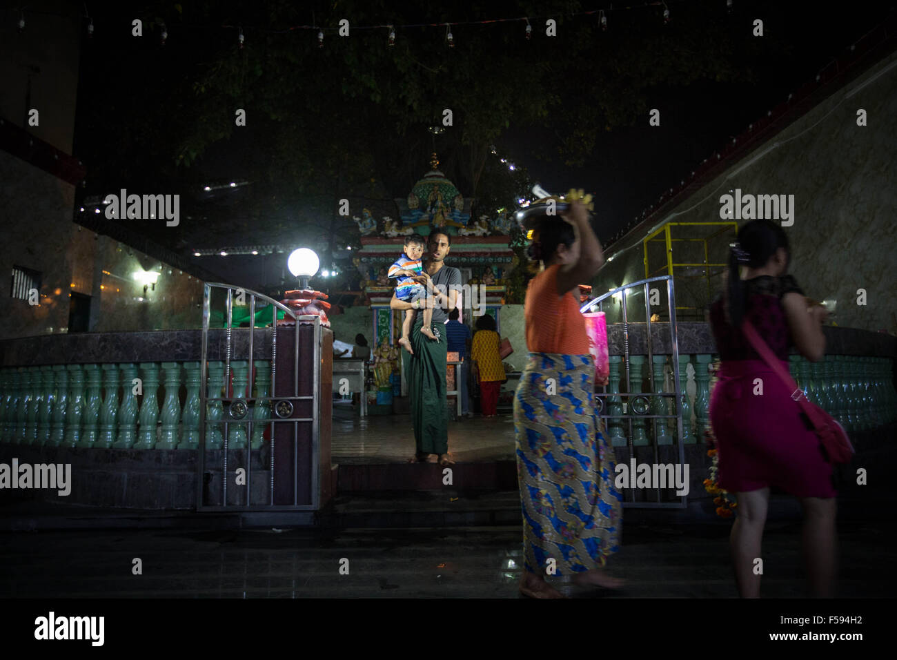 Yangon, Yangon, Myanmar. 30th Oct, 2015. Hindus leave from the Sri ...