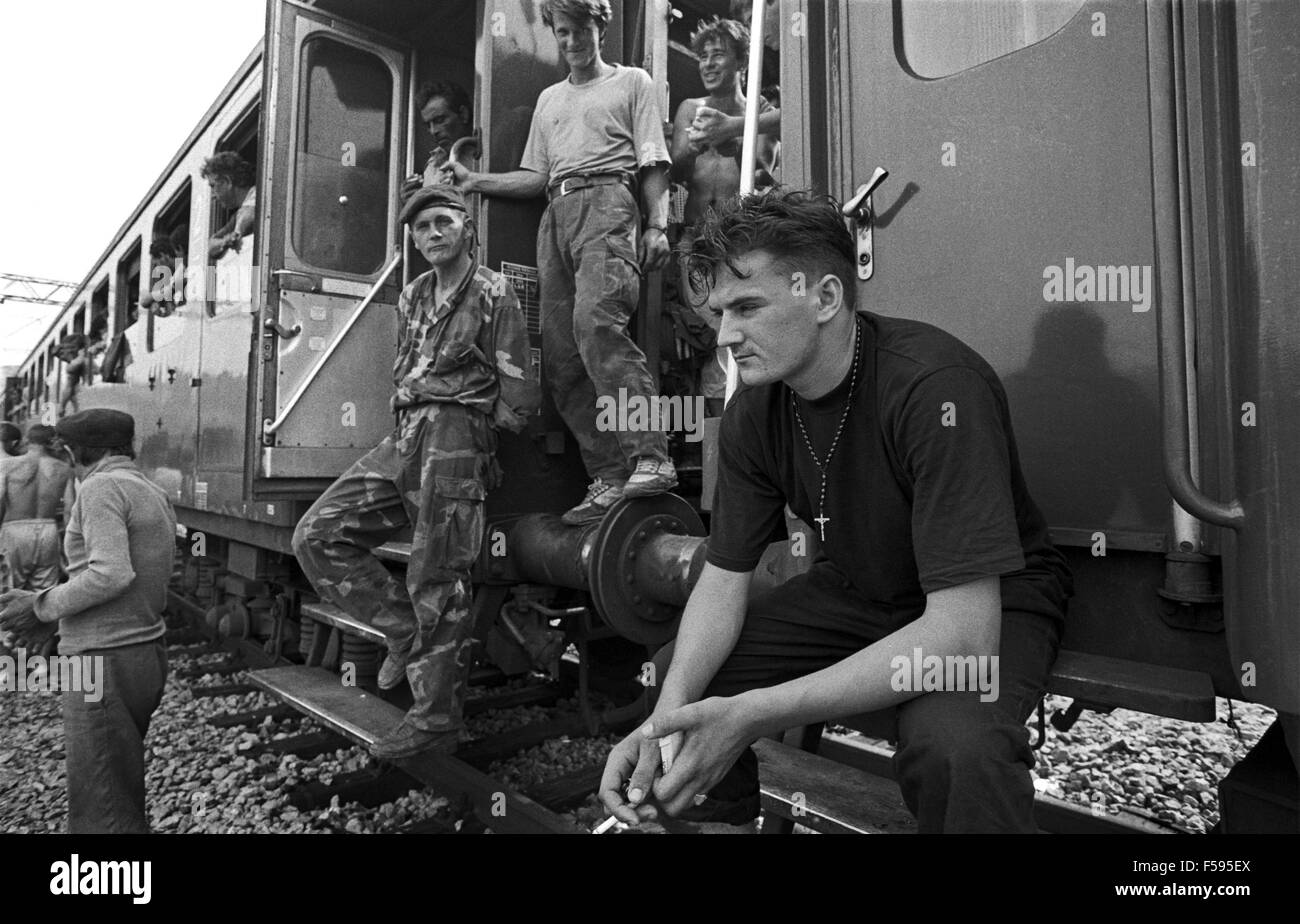 War In The Ex Yugoslavia Train Of Bosnian Refugees Escaping From