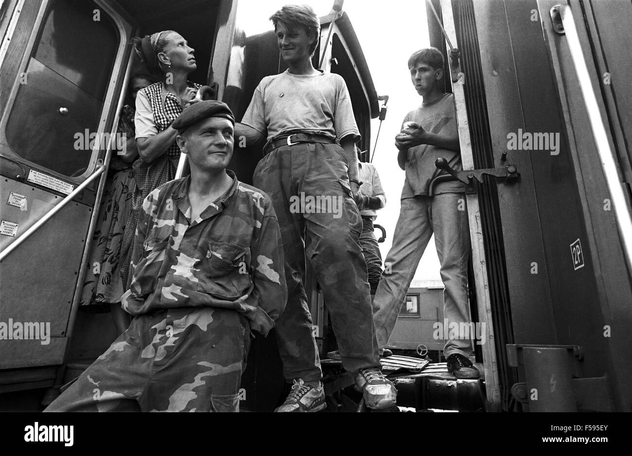 War In The Ex Yugoslavia Train Of Bosnian Refugees Escaping From