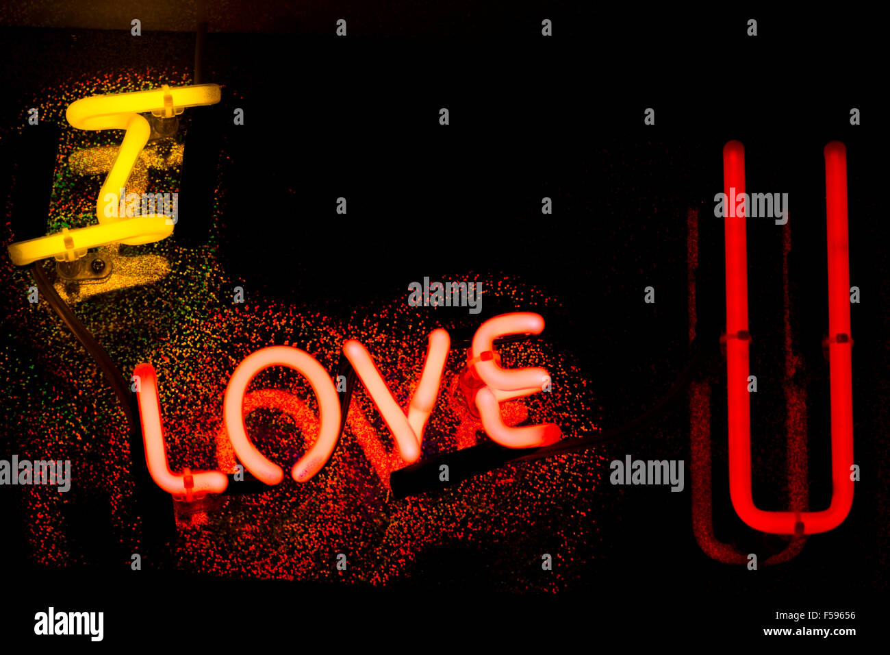 Neon sign at night in street photo Stock Photo - Alamy