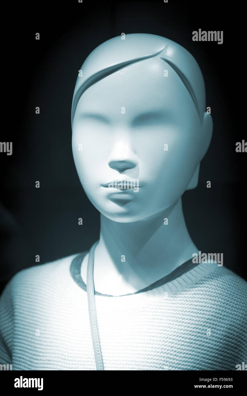 Shop dummy fashion child mannequin in store boutique shop window ...