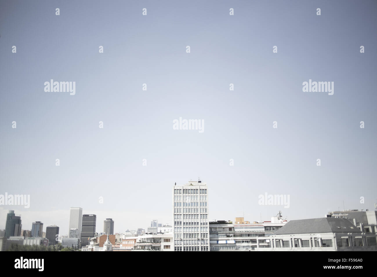 City office building high rise tower blocks in Madrid Spain with ...