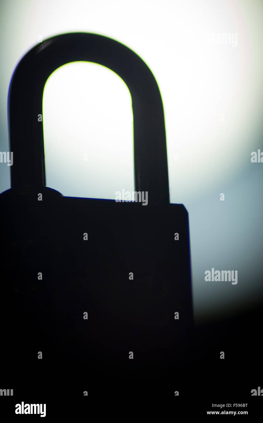 Combination code padlock silhouette photo Stock Photo - Alamy