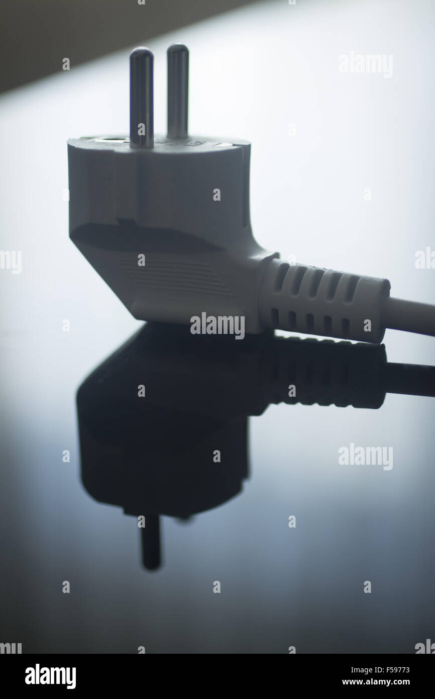 EU European Union Europe two pin earthed plug artistic silhouette ...