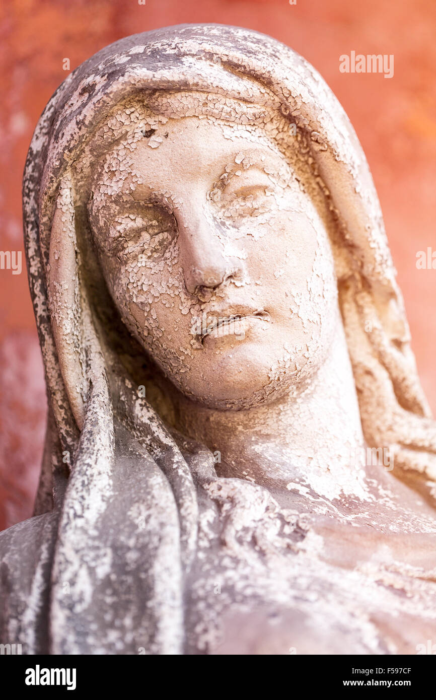 portrait of a weathered maria sculpture. unknown artist of the 18th ...