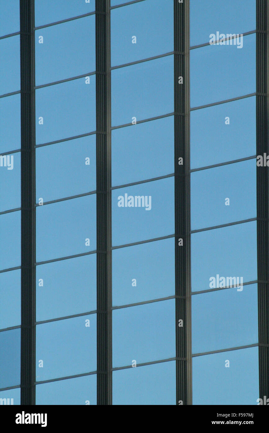 Skyscraper office tower block windows in lines semi abstract shot in ...