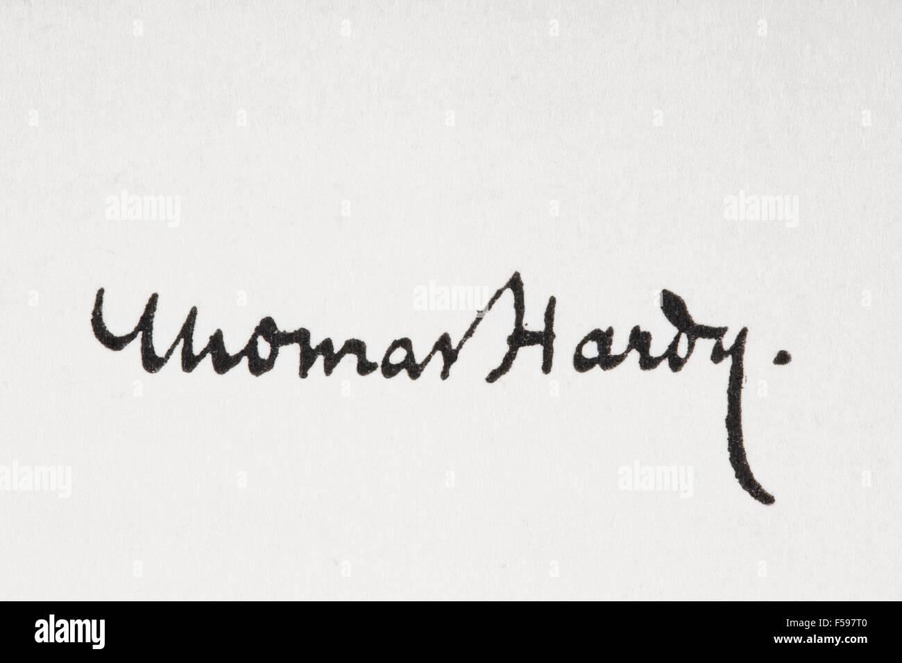 Signature of author Thomas Hardy, 1840-1928. English novelist and poet ...