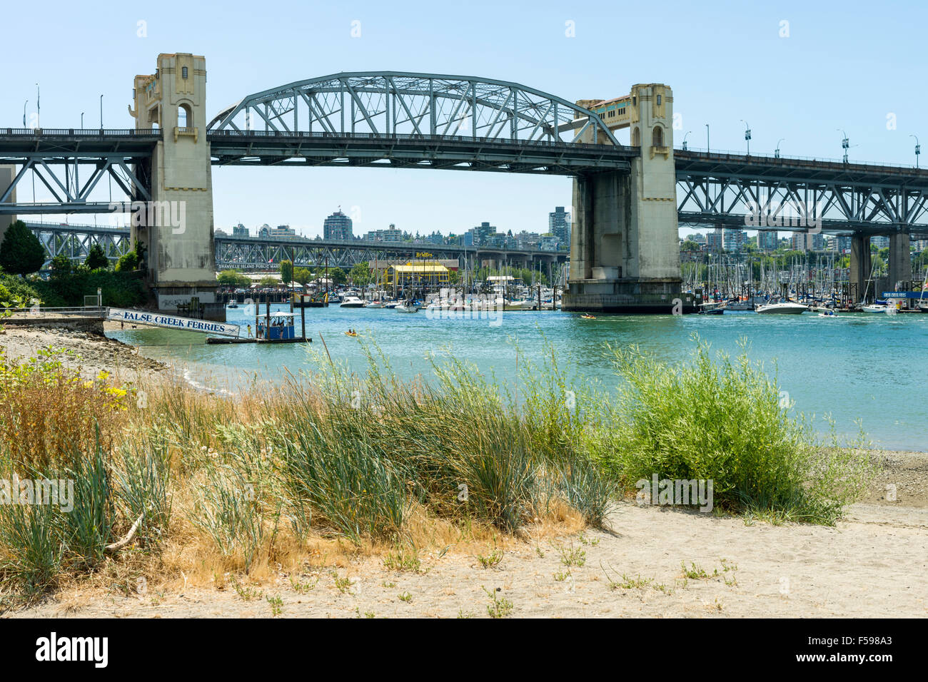 View of Burrard Street Bridge (1932) and Granville Island beyond, seen ...
