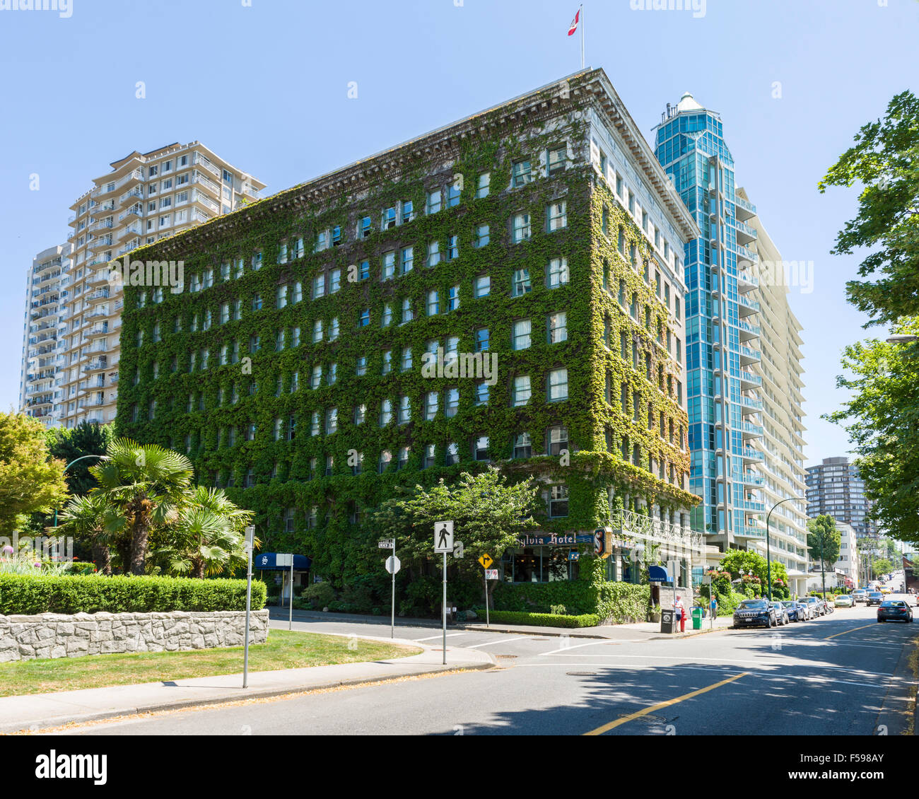 The Sylvia Hotel (1912), a heritage beachside hotel building on English ...