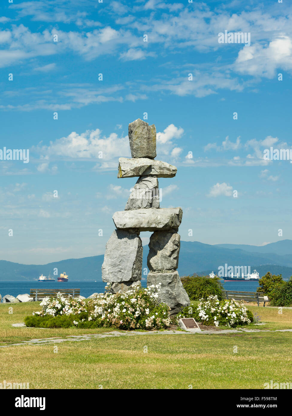 Inukshuk, traditional Inuit landmark and navigation aid, near English ...