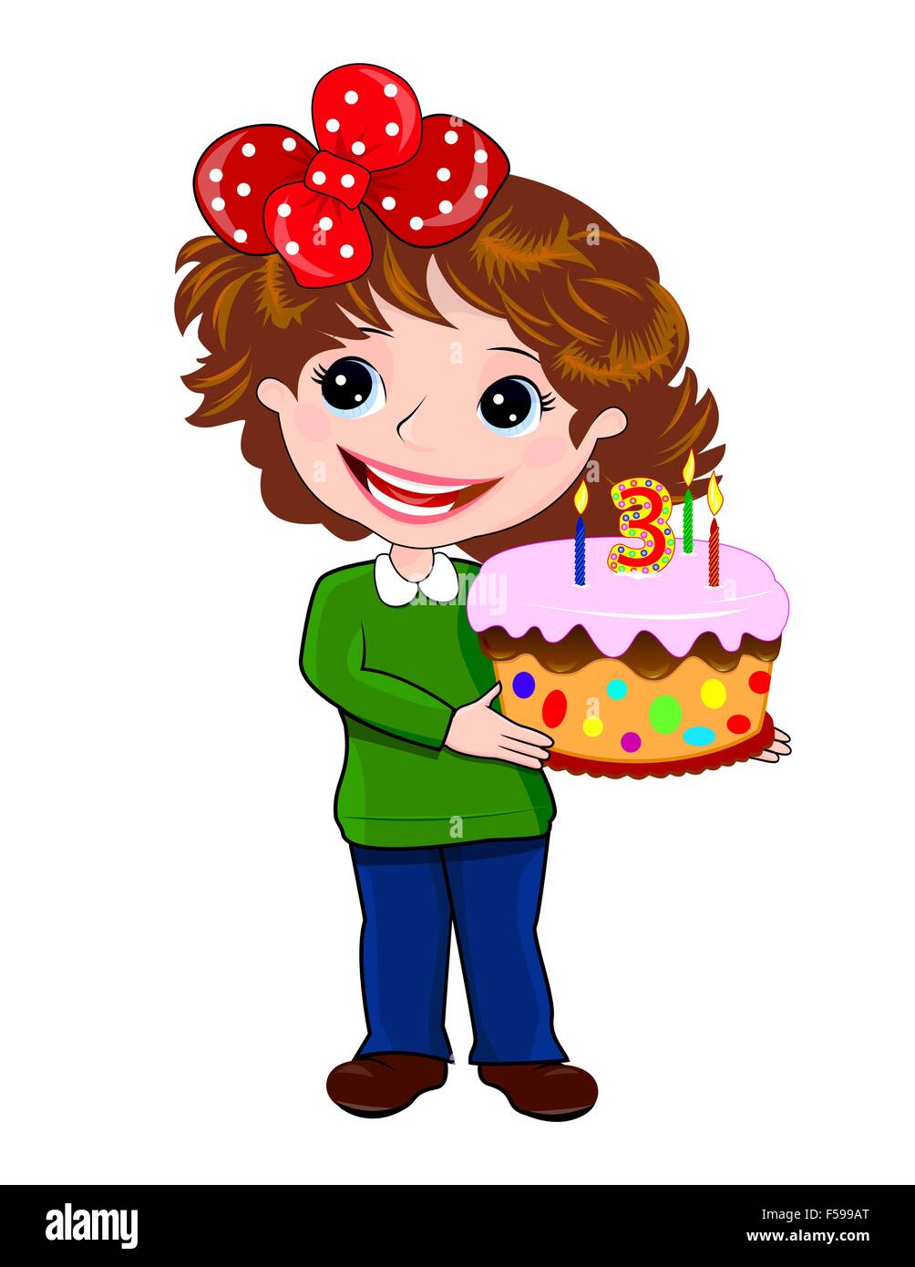Girl with cake Stock Vector Image & Art - Alamy