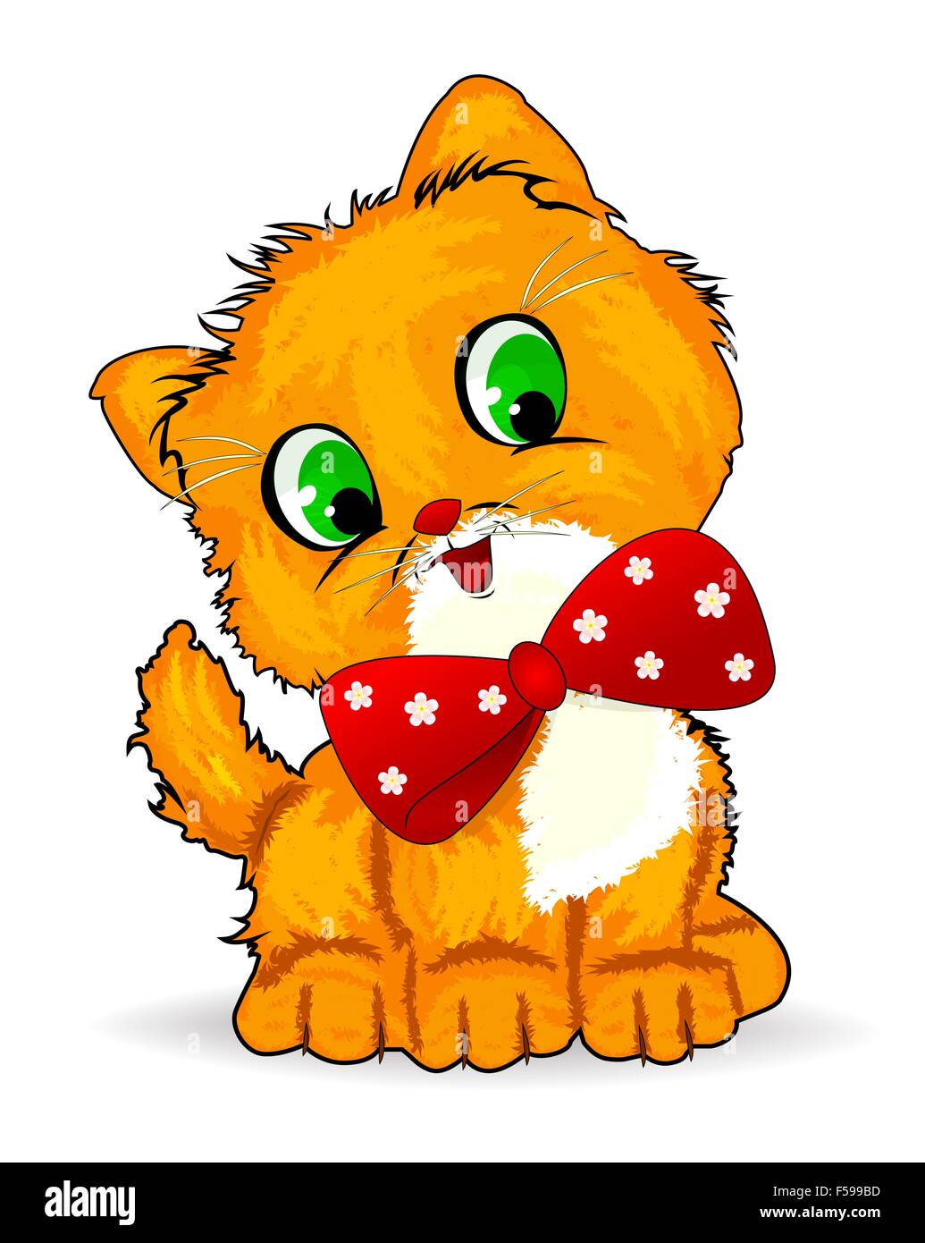 Little red kitten in Stock Vector Images - Alamy