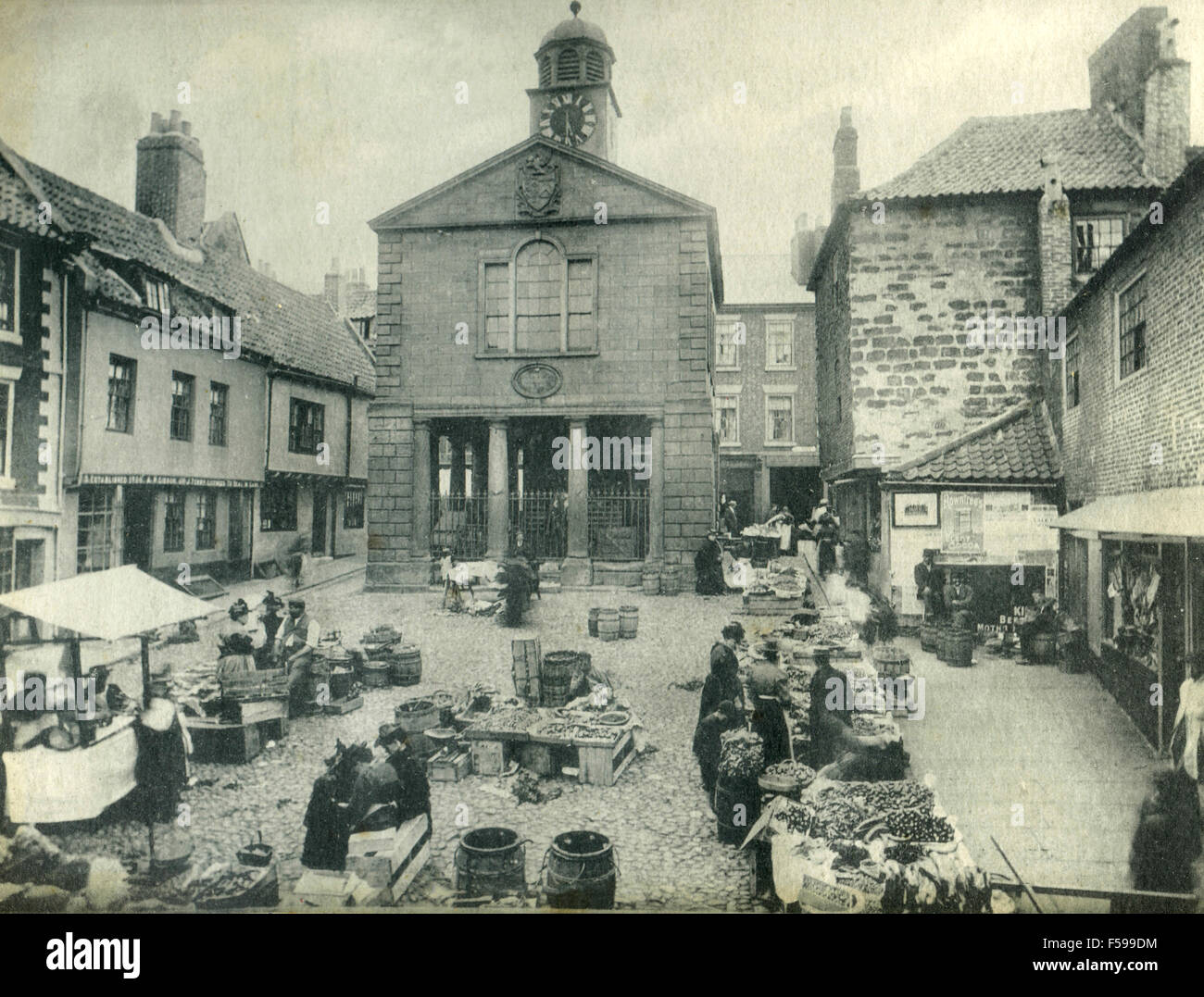 The market, Whitby, GB Stock Photo - Alamy