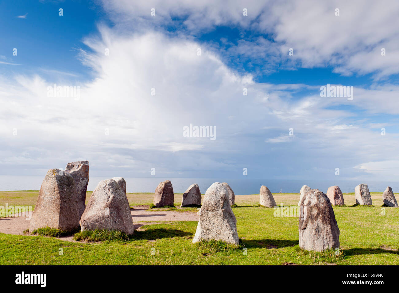 Ship tumul. Scania, Sweden Stock Photo - Alamy