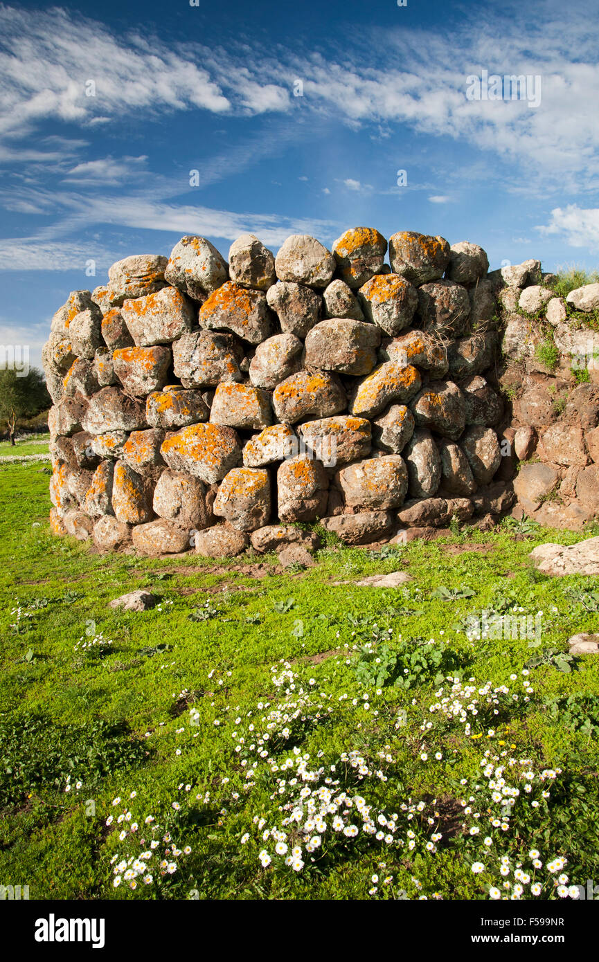 Abbasanta,Sardinia,Italy,10/2015.View of ancient Nuraghe Losa old tower ...