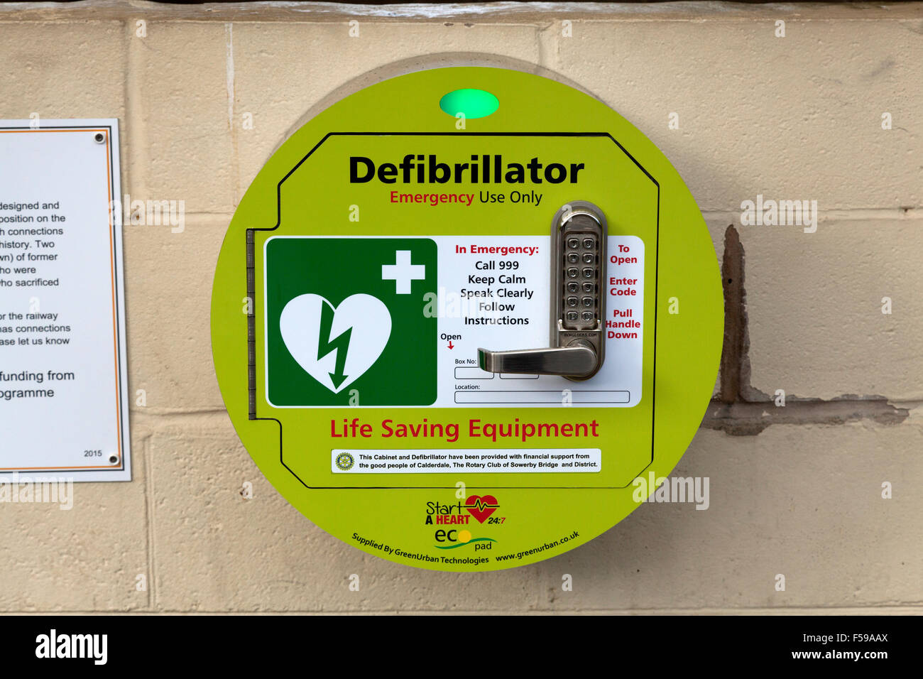 Defibrillator installed at Sowerby Bridge railway station, West ...