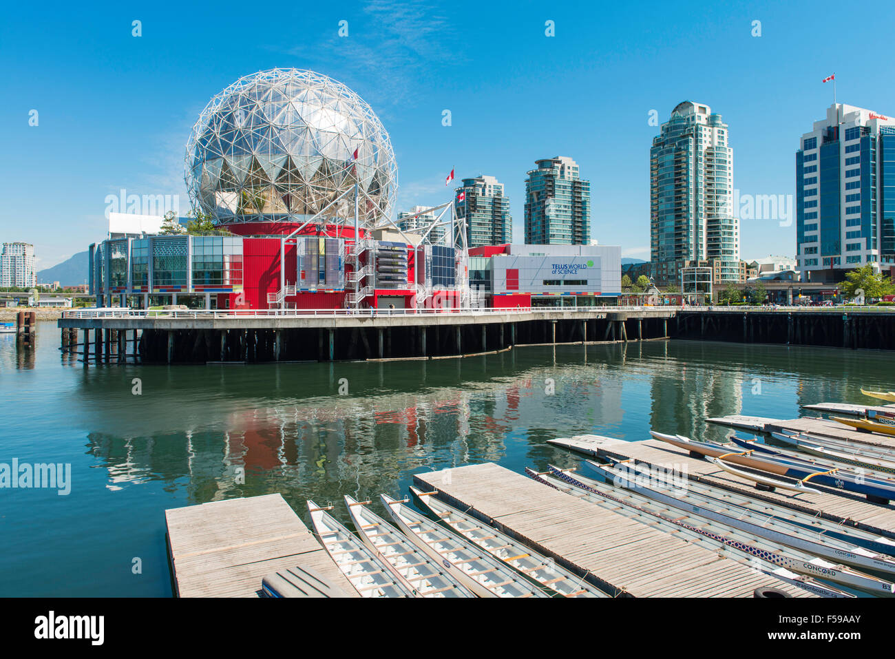 Science World, an educational science centre at the end of False Creek ...