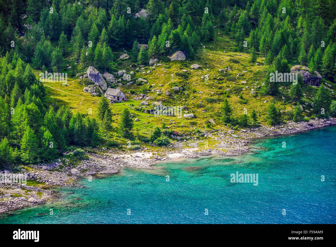 Italy Piedmont Alpe Devero Natural Park Lake of Devero Stock Photo - Alamy