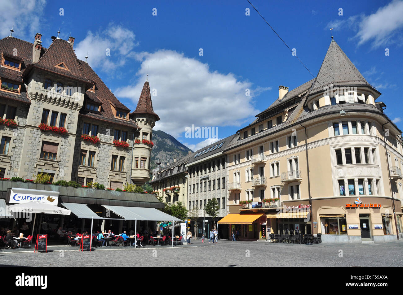 Town Centre, Brig, Valais, Switzerland Stock Photo - Alamy