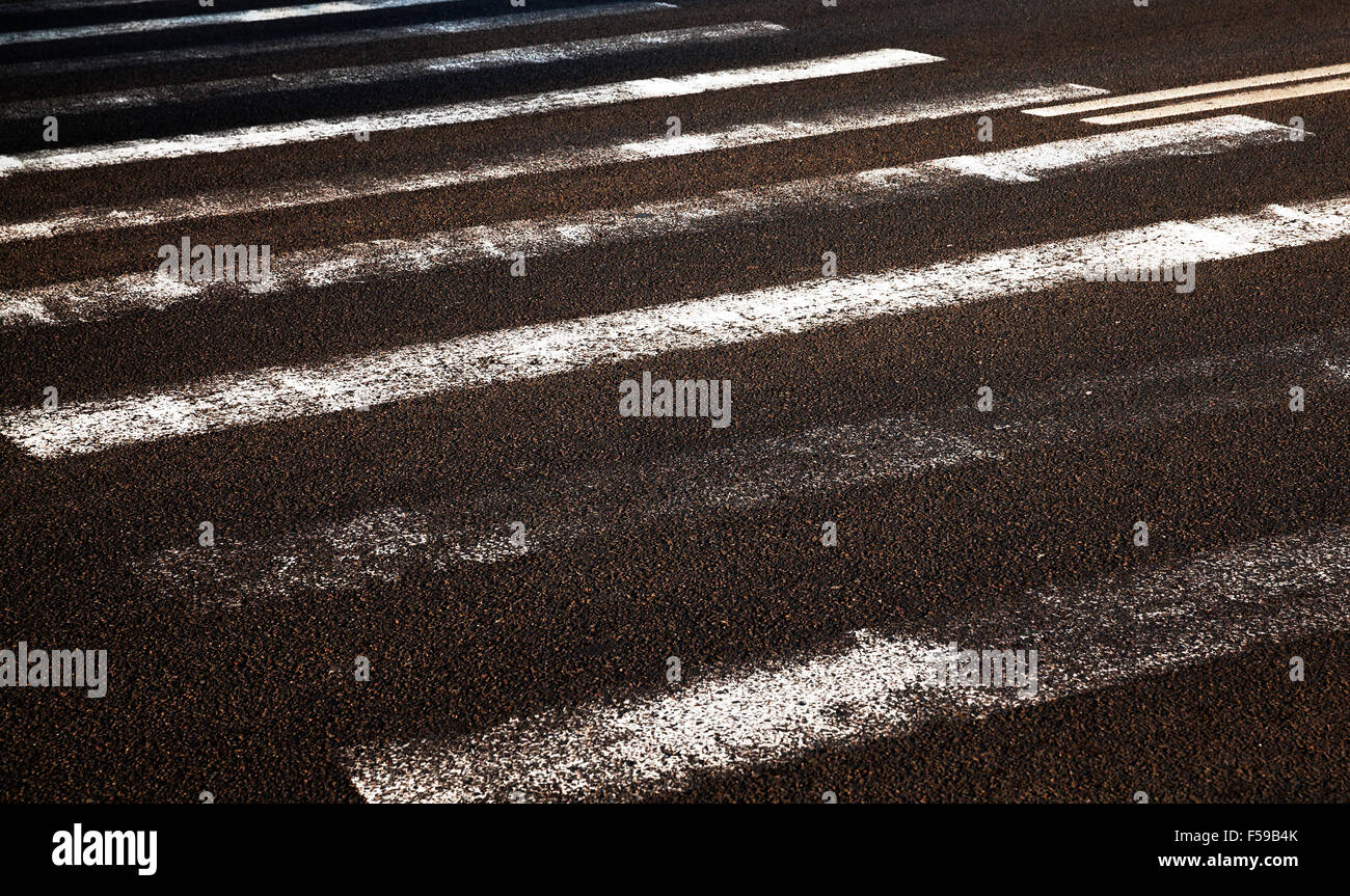 worn road markings Stock Photo - Alamy