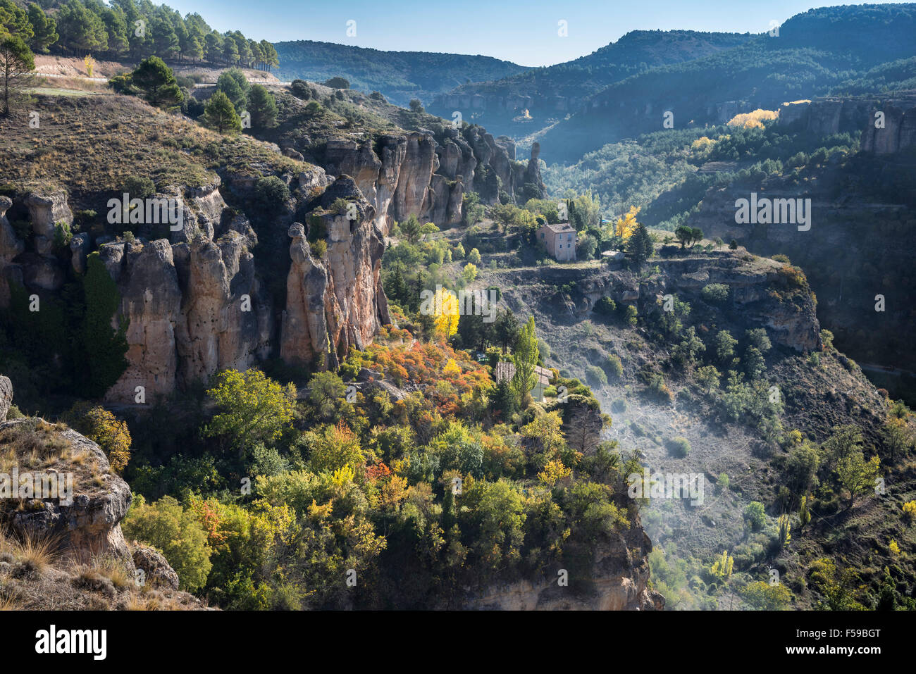 The Hoz del Huecar gorge in Autumn on the outskirts of Cuenca, Castilla ...