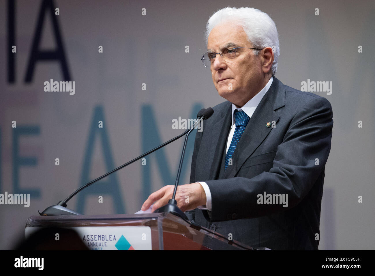 Turin, Italy. 30th Oct, 2015. Sergio Mattarella, President of Italy ...