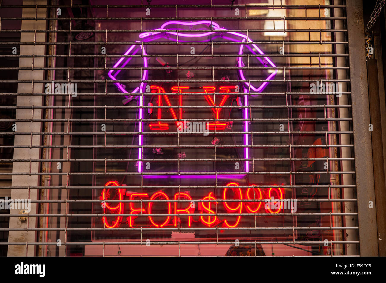 Neon sign advertising t shirts hi-res stock photography and images - Alamy