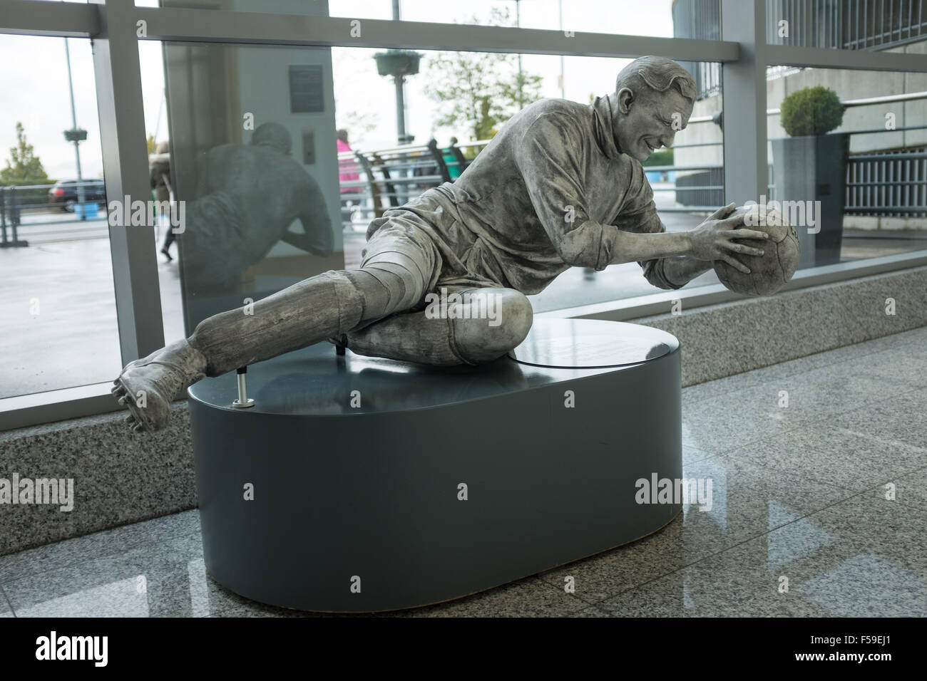 Statue of Bert Trautmann at the Etihad Stadium in Manchester Stock ...