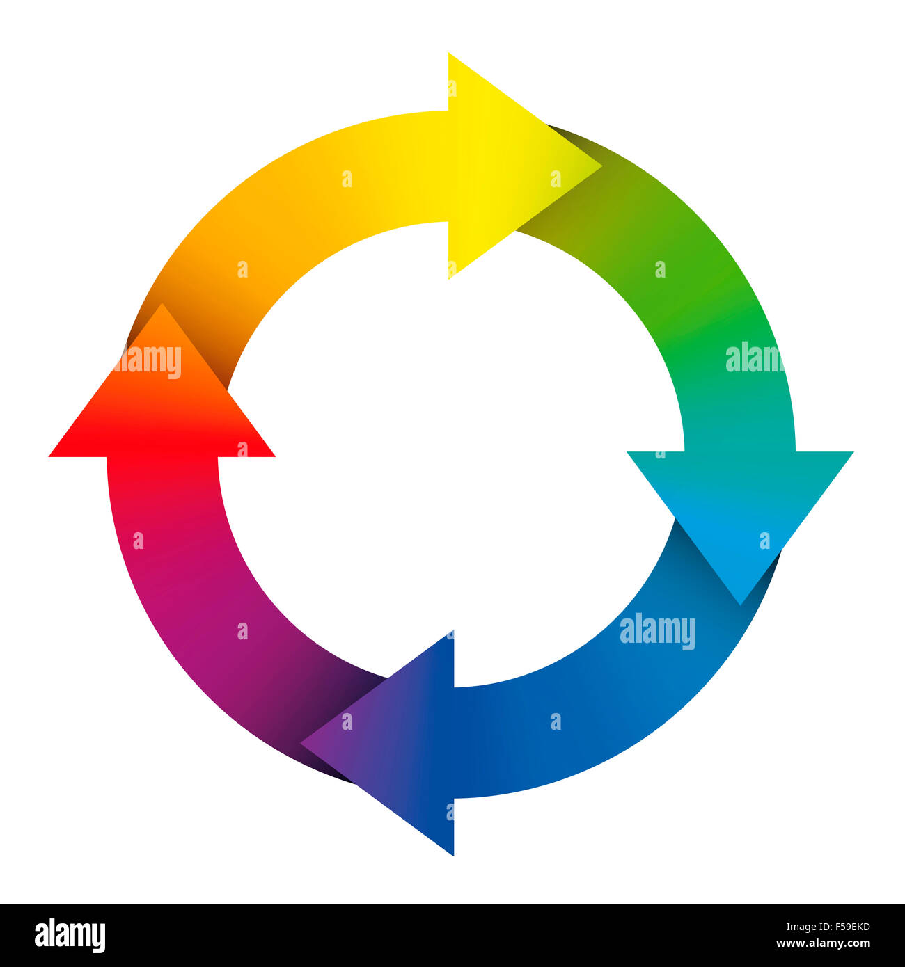 Circuit symbol with rainbow colored arrows Stock Photo - Alamy
