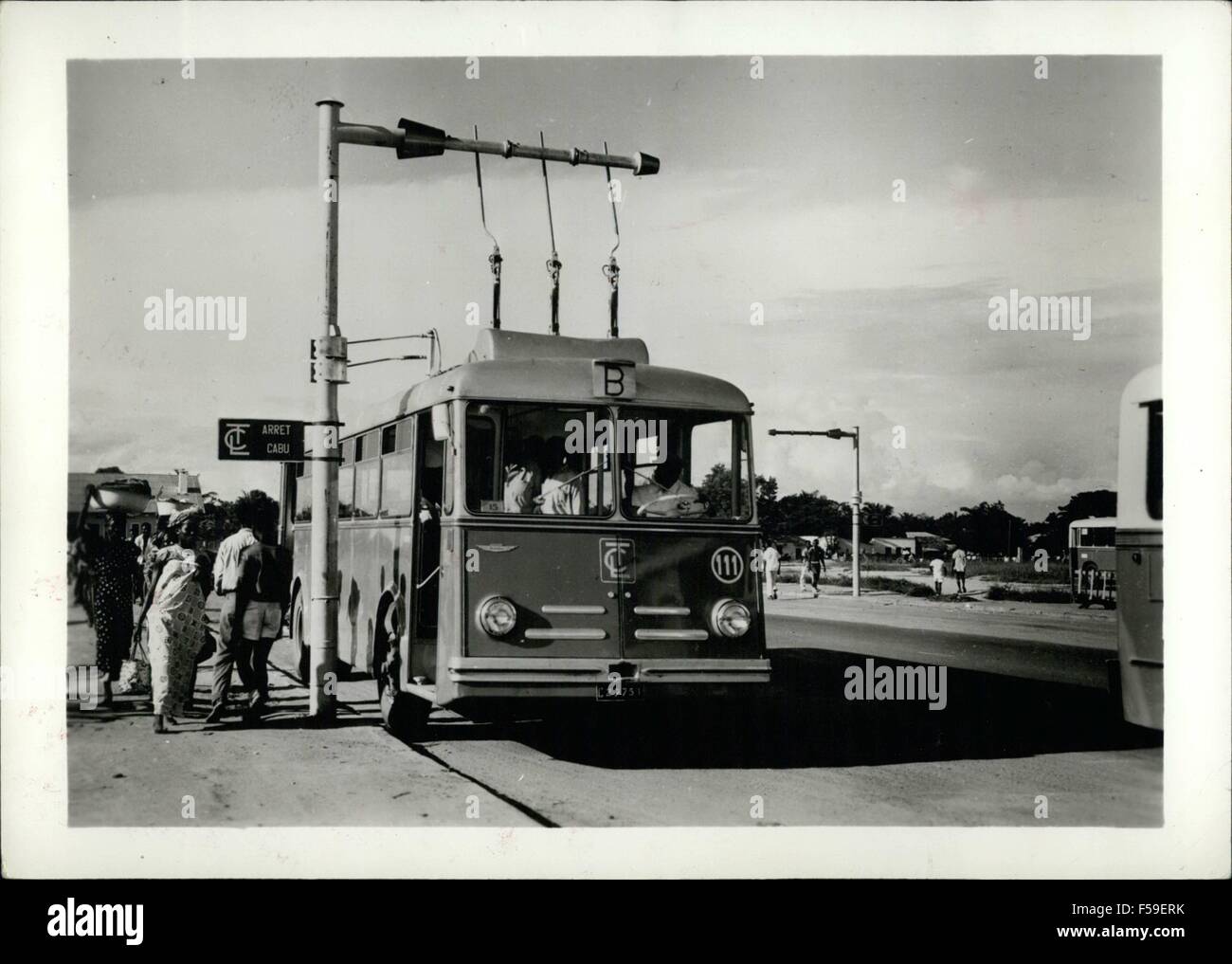 1962 - Belgian Longo; Leopoldvill; a gyrobus station. (Credit Image: © Keystone Pictures USA ...