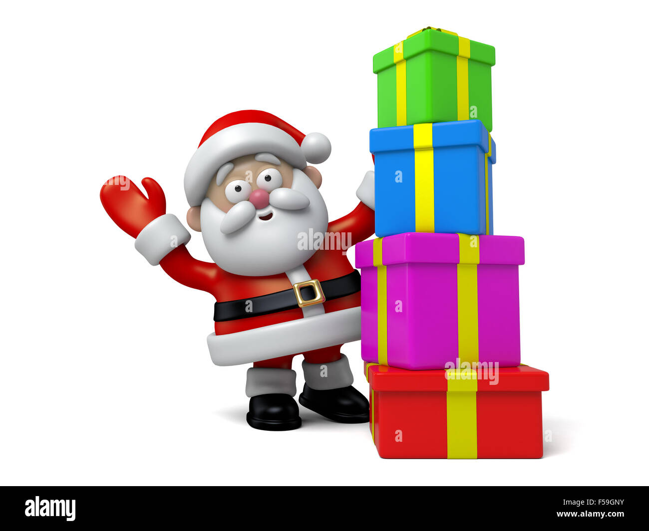 Box gift santa claus Cut Out Stock Images & Pictures - Alamy