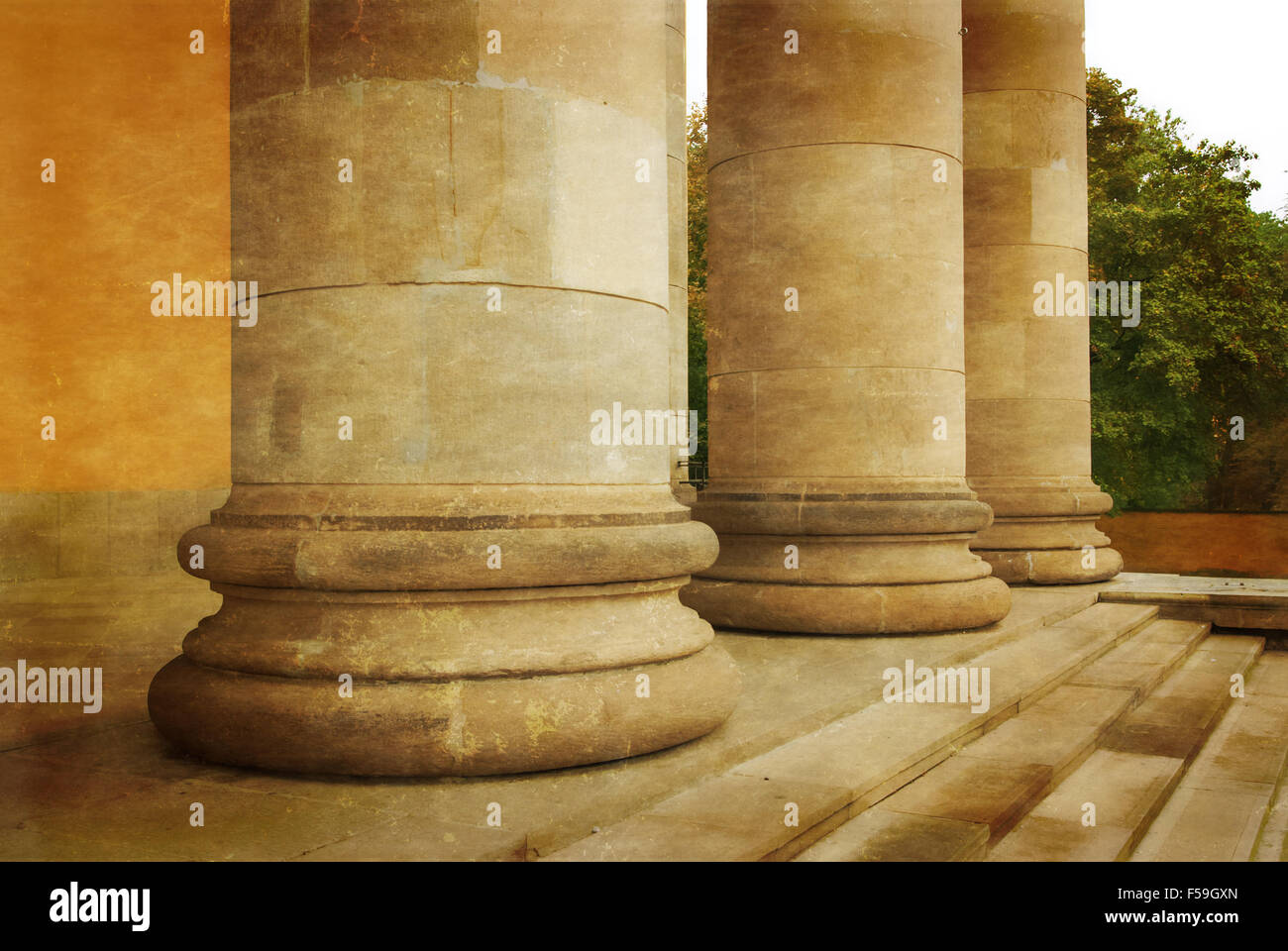 Stone Pillars in a Row. Photo in old color image style Stock Photo - Alamy