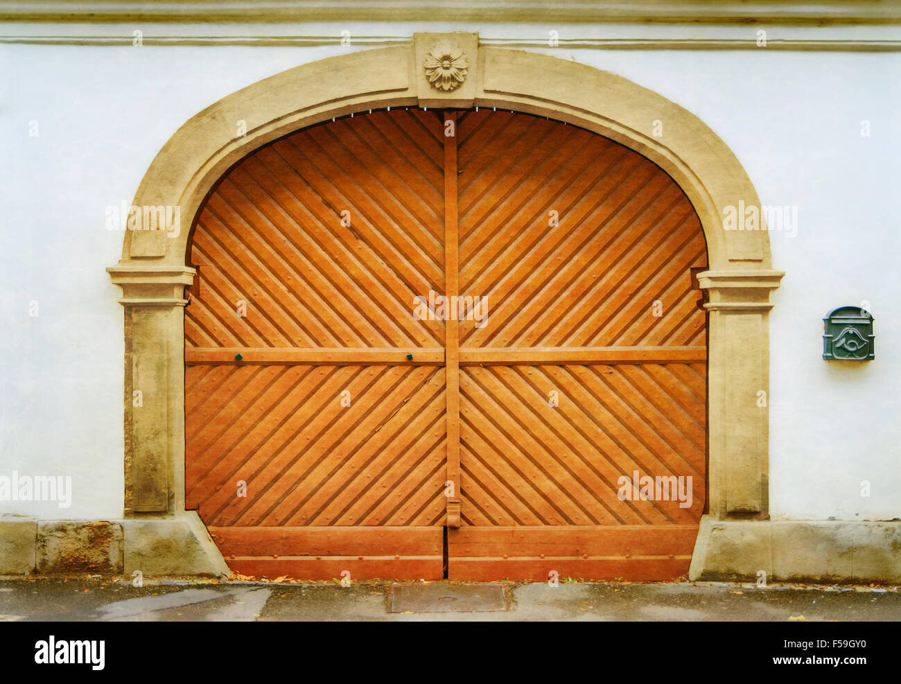 Retro filtered picture of old wooden gate. Photo in old color image ...