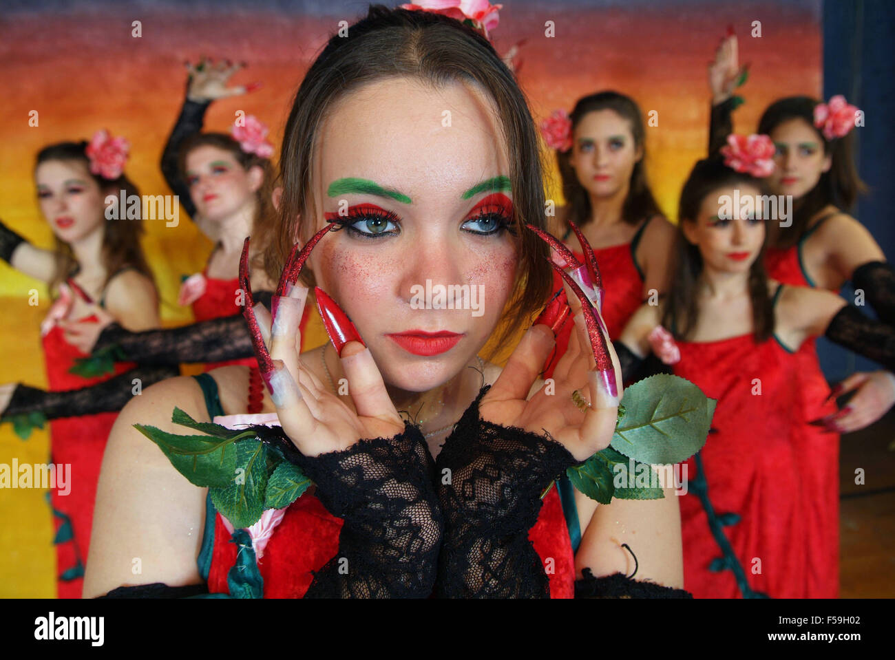 Students at Redland High School for Girls,Bristol,UK with a production ...