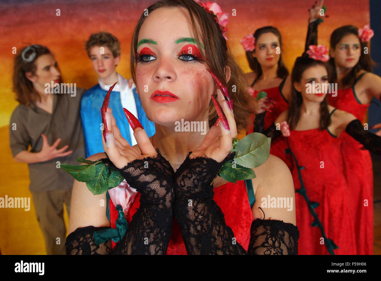 Students at Redland High School for Girls,Bristol,UK with a production ...