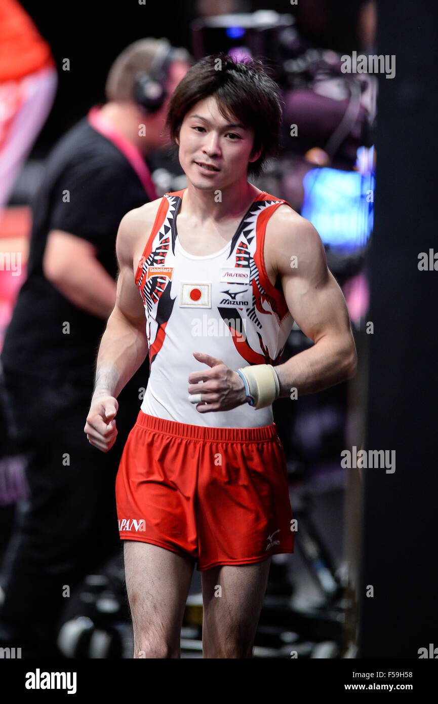 Glasgow, UK. 30th Oct, 2015. KOHEI UCHIMURA from Japan smiles after ...