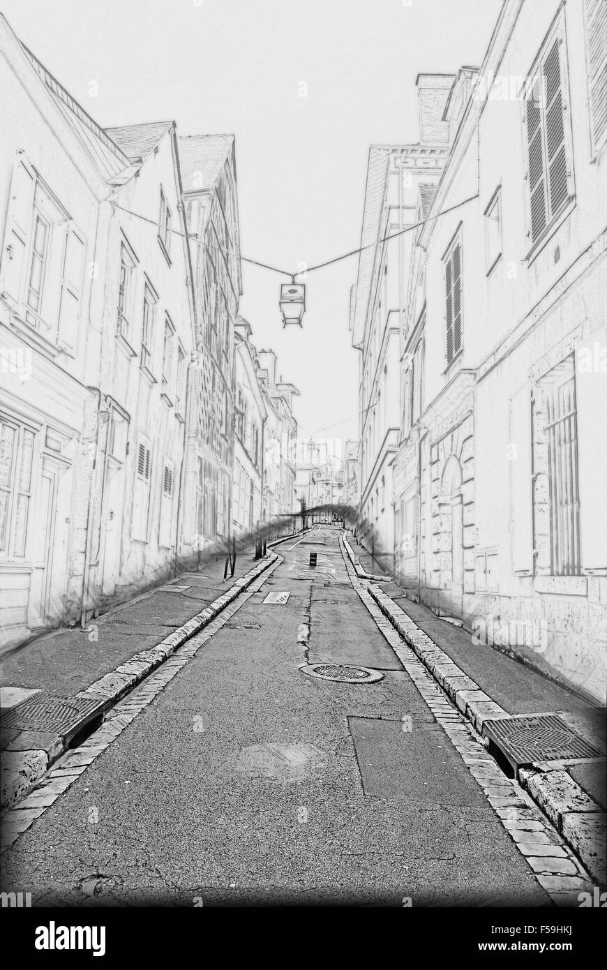 empty Street in old town Stock Photo - Alamy