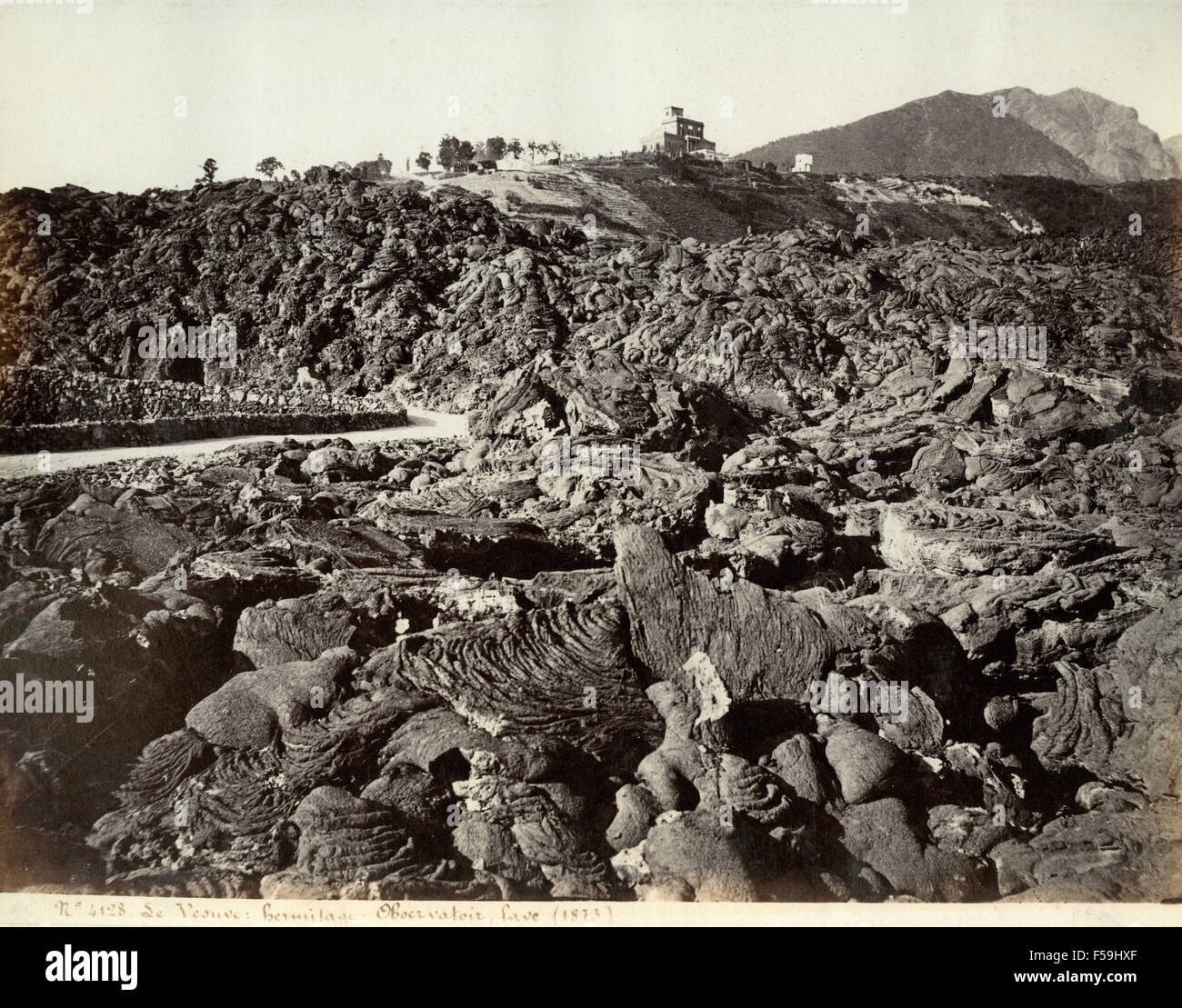 The Observatory of the volcano Vesuvius after the great eruption of ...