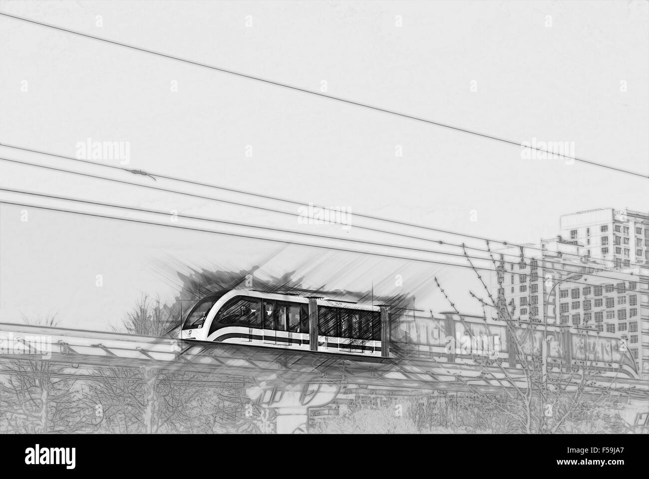 Rapid transport system Black and White Stock Photos & Images - Alamy