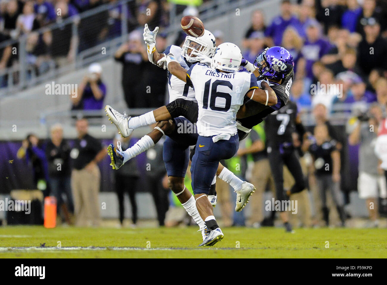 TCU receiver Josh Doctson (9) can't come down with the catch while ...