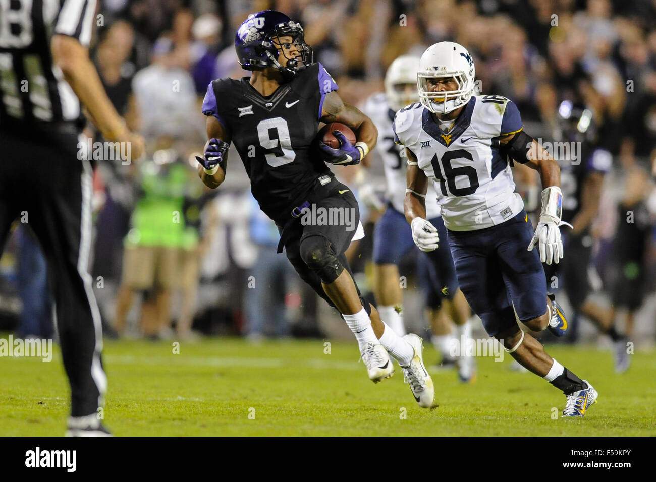 After getting behind cornerback Terrell Chestnut (16) TCU receiver Josh ...