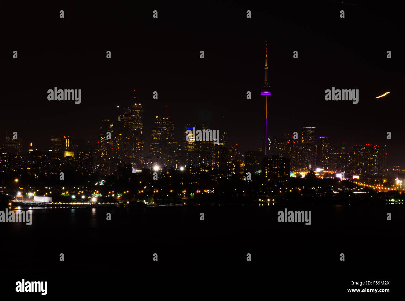 Lights of Toronto buildings at night time Stock Photo - Alamy