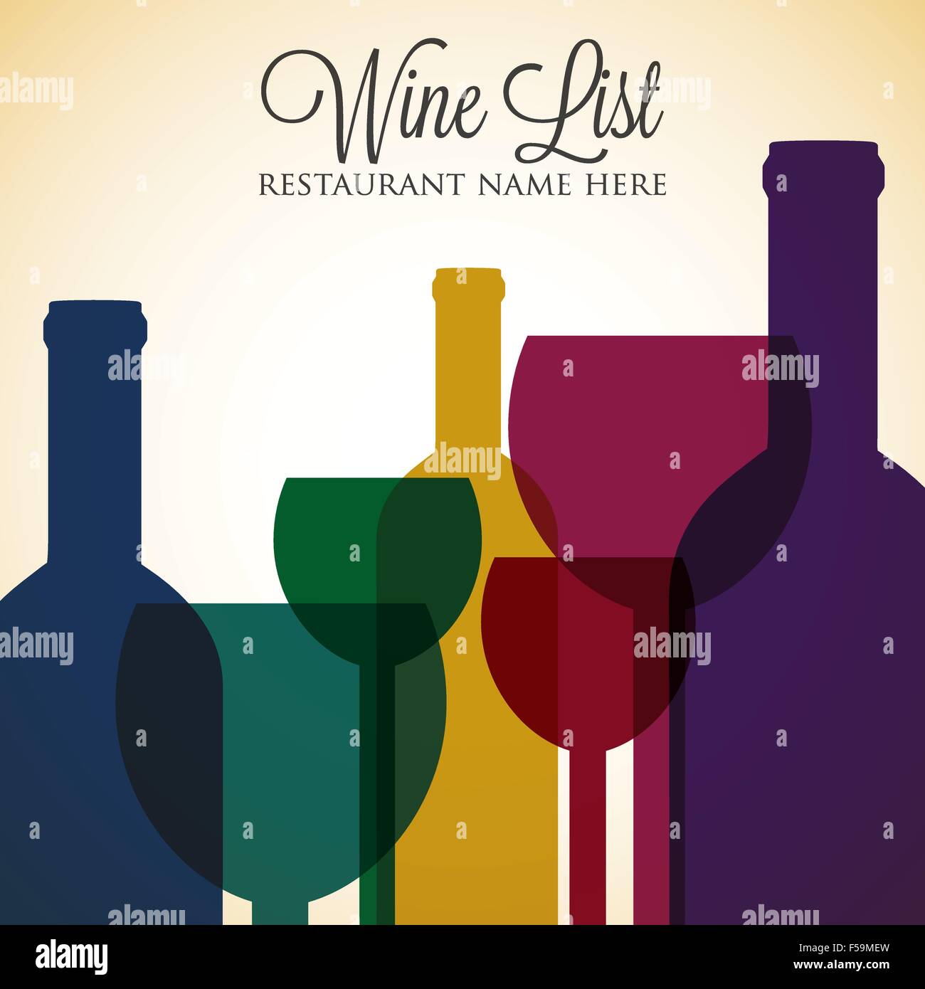 Bright wine list menu cover in vector format Stock Vector Image & Art ...