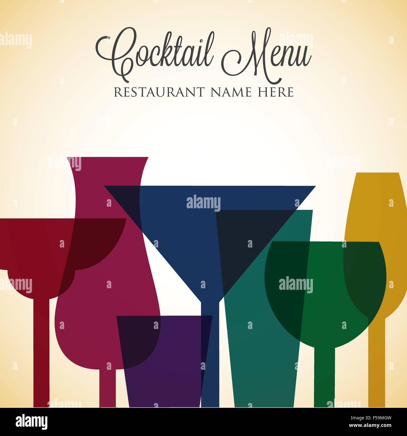 Retro overlay cocktail card in vector format Stock Vector Image & Art ...