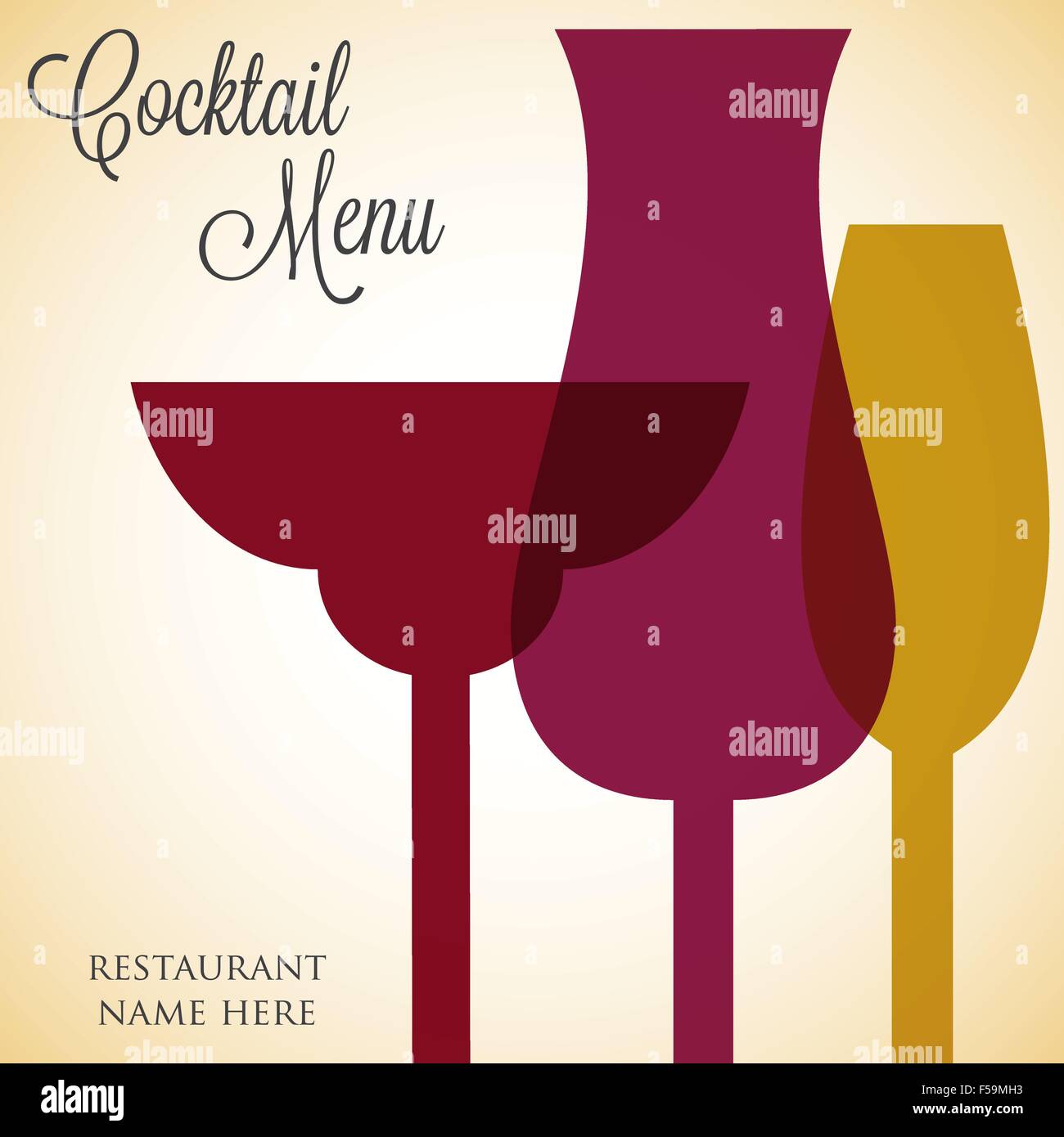 Retro overlay cocktail card in vector format Stock Vector Image & Art ...