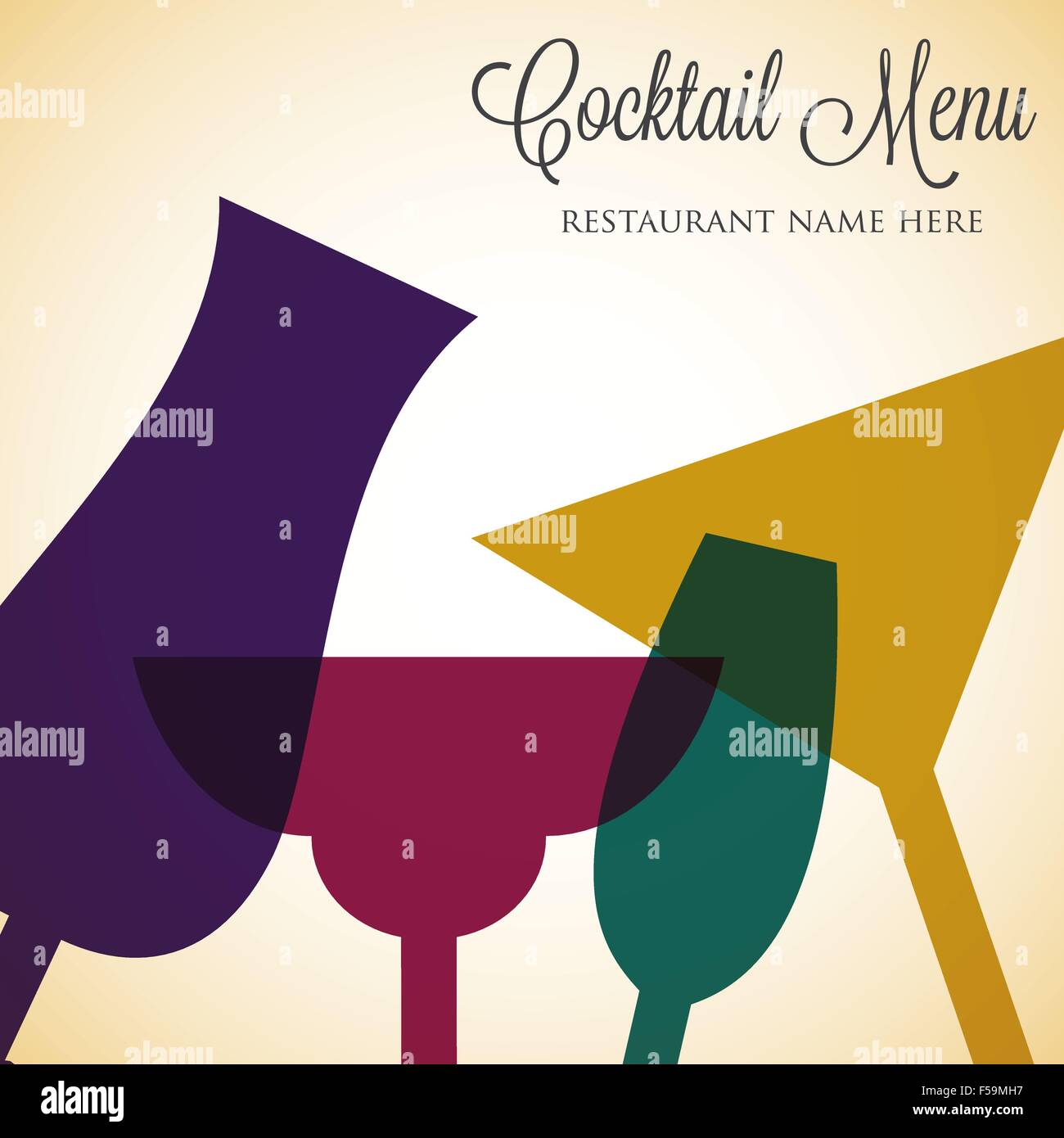 Retro overlay cocktail card in vector format Stock Vector Image & Art ...