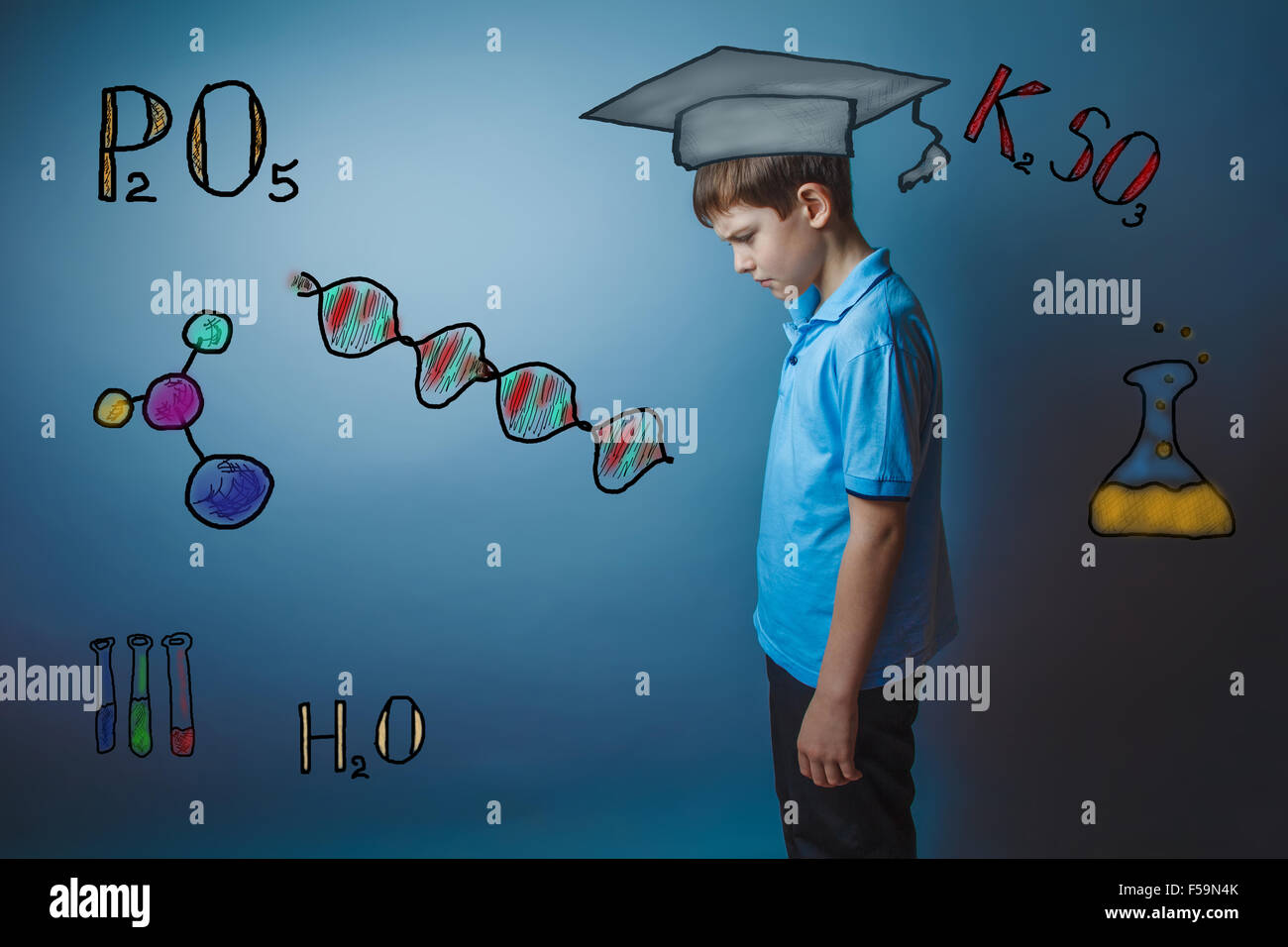 teacher chemistry teenage boy student sad lowered his head infographics ...